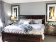 A master bedroom bending the rules on scale and proportion
